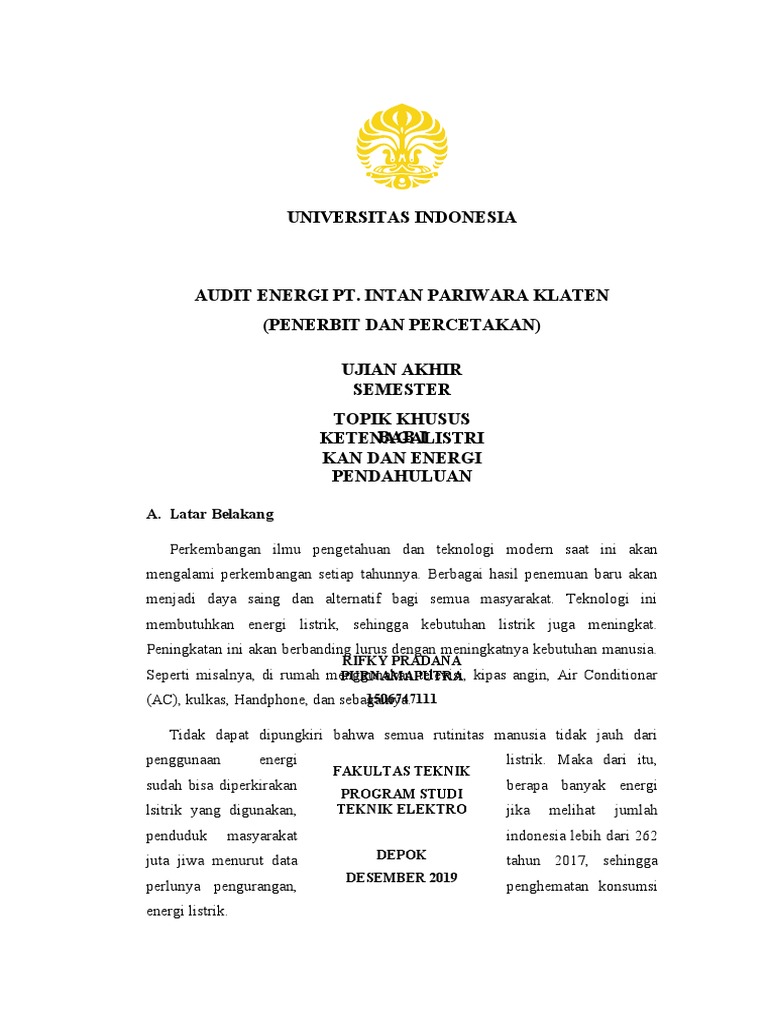 UAS Audit Energi Pak Rudy | PDF