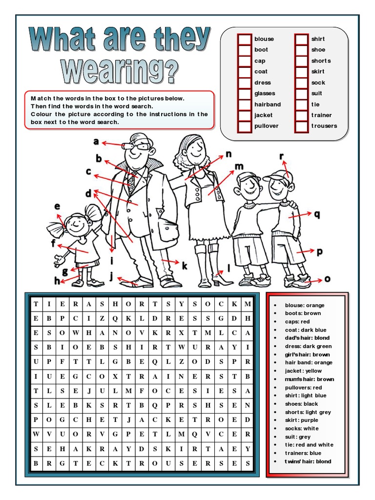 Clothing Word Search Puzzle | PDF | Uniforms | Dress Codes