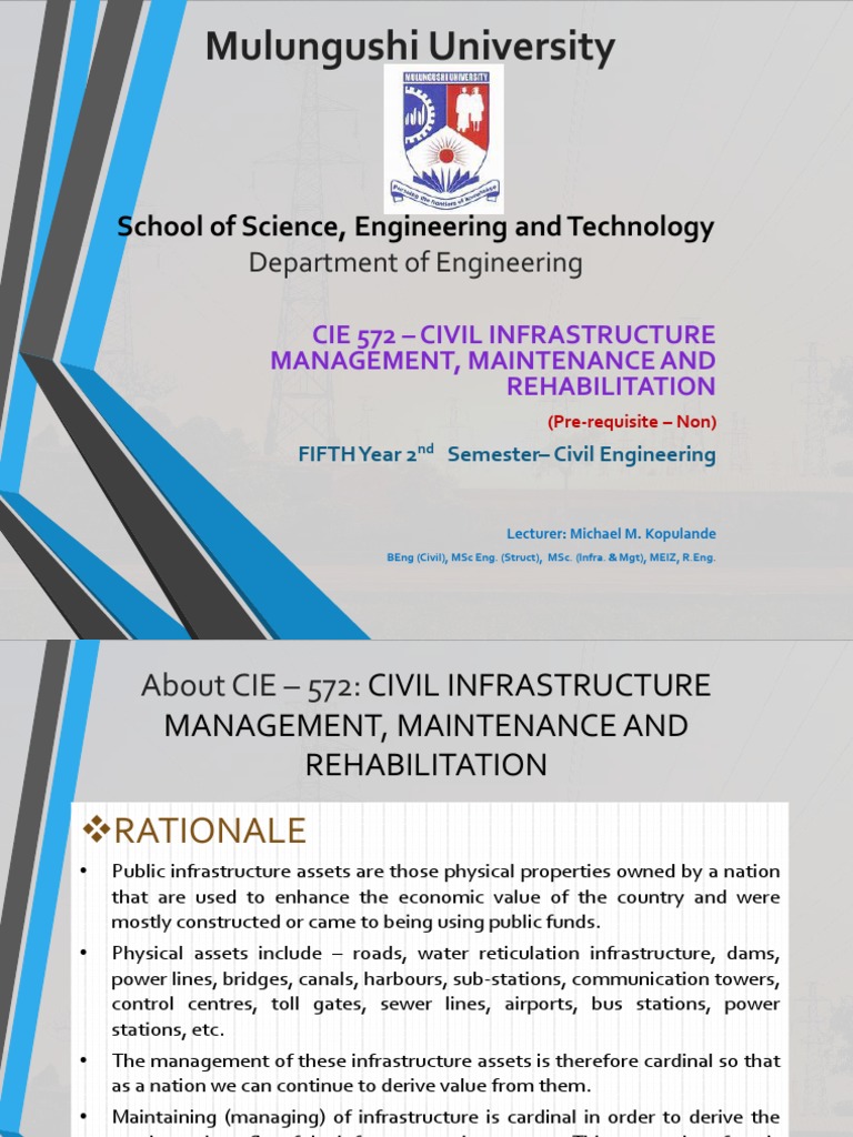 Managing Civil Infrastructure Assets: A Course Outline on ...