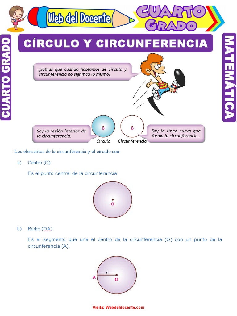 Círculo y Circunferencia para Cuarto Grado de Primaria | PDF