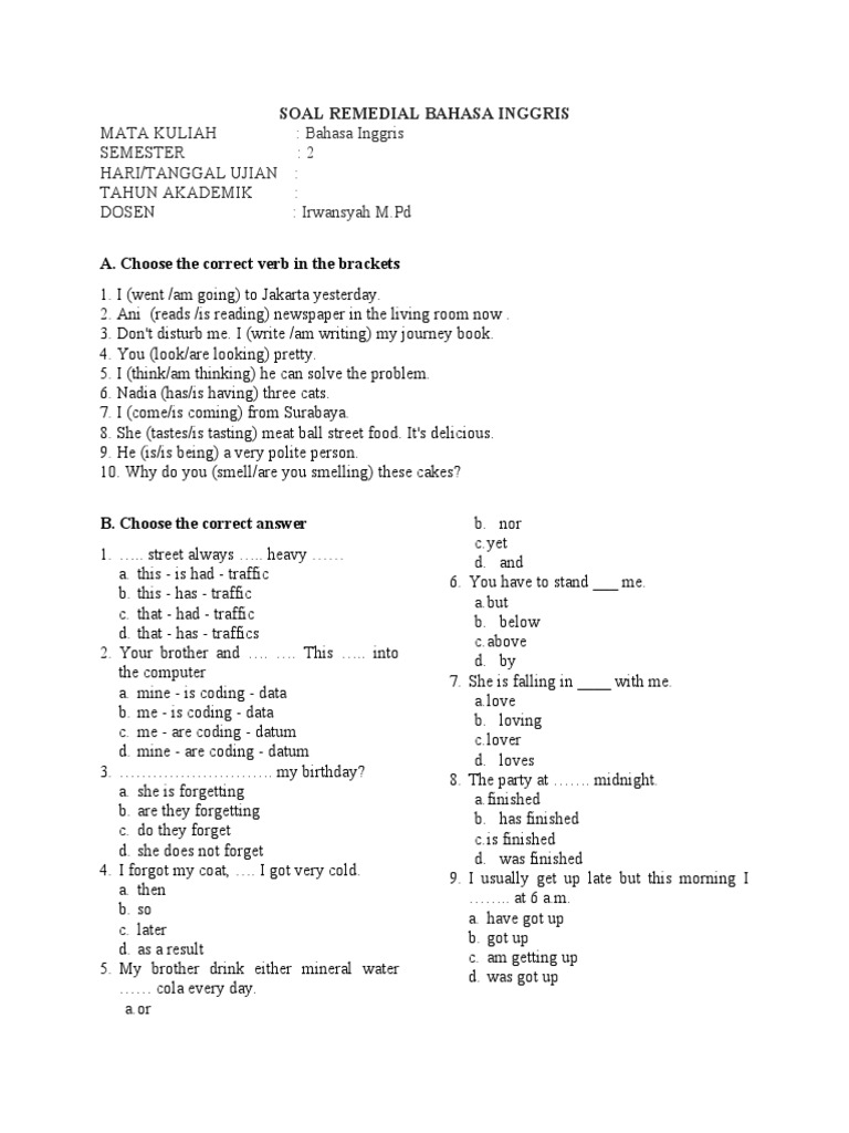 Soal REMEDIAL Bahasa Inggris | PDF | Oral Hygiene | Human Tooth