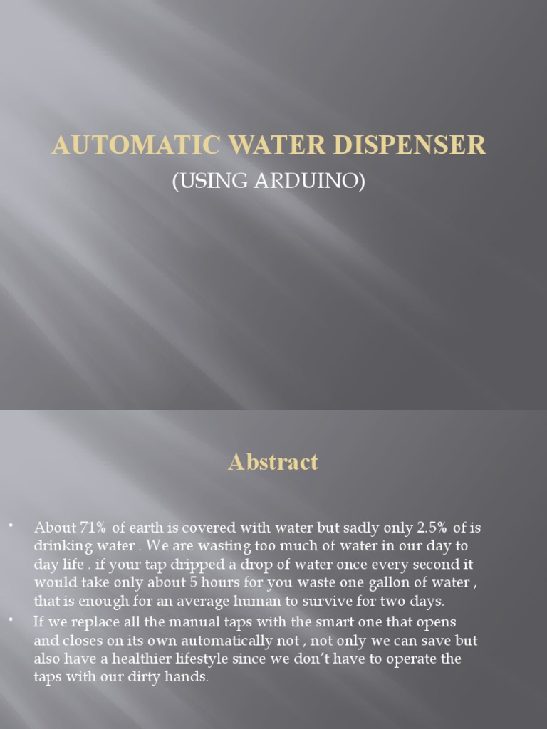 Automatic Water Dispenser | PDF