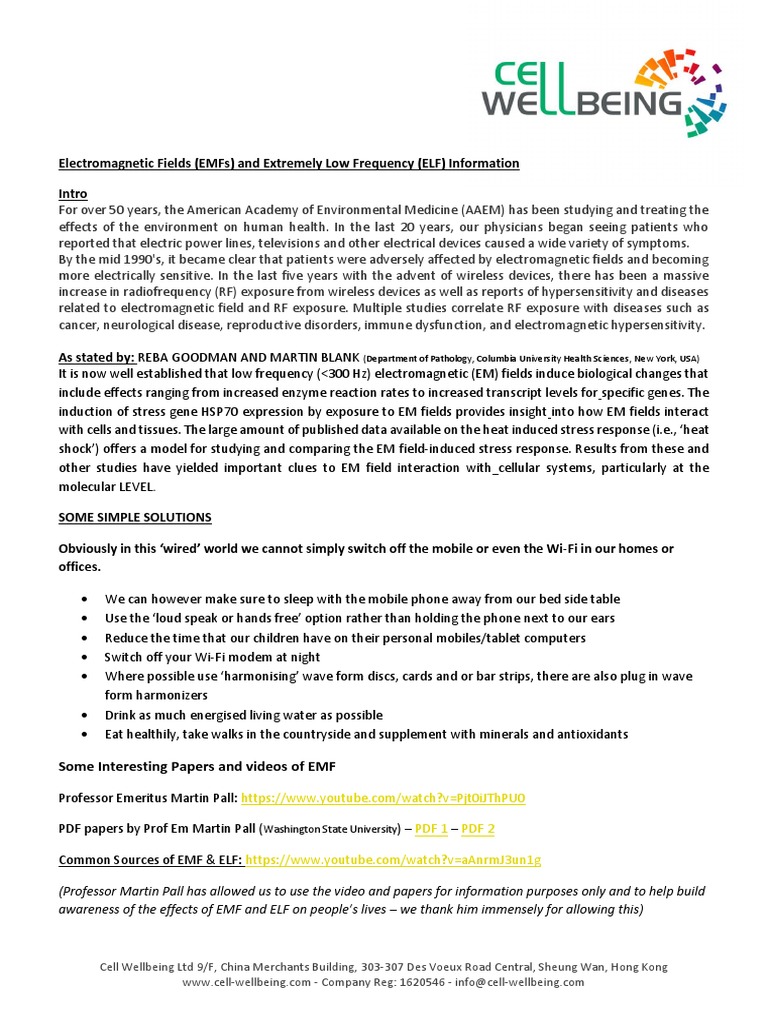 Some Interesting Papers and Videos of EMF: PDF 1 PDF 2 | PDF