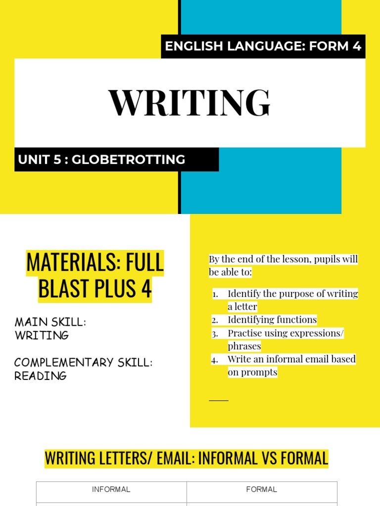 Form 4 - Writing (Unit 5) | PDF | Linguistic Morphology | Language Mechanics