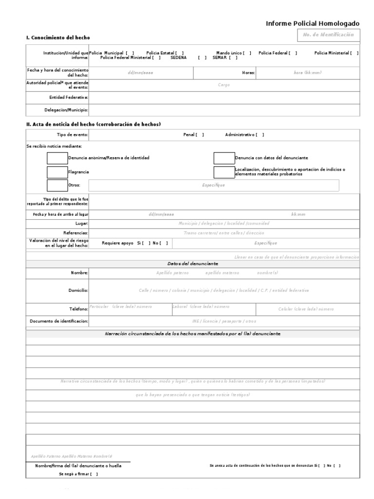 Informe Policial Homologado | PDF | Placa de matrícula del vehículo ...
