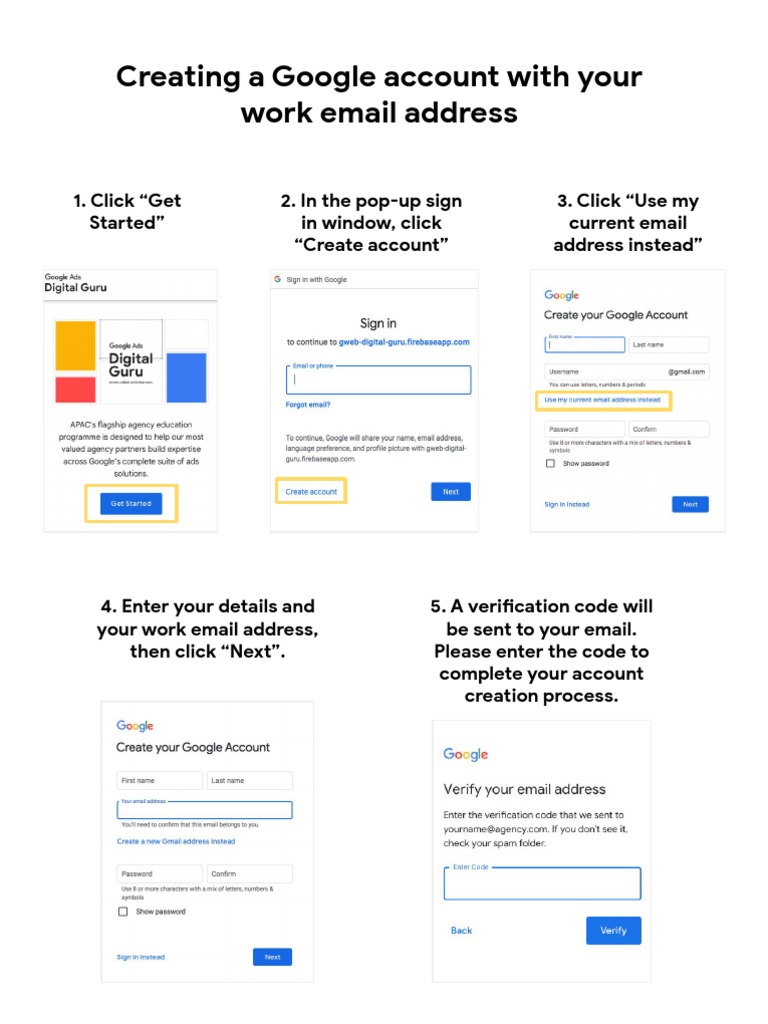 Setting Up A Google Account | PDF | Business | Finance & Money Management