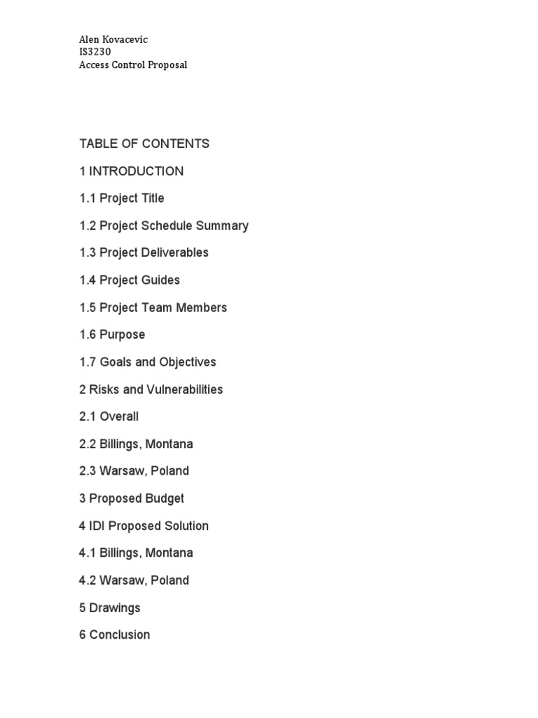 Access Control Proposal | PDF | Access Control | Computer Network