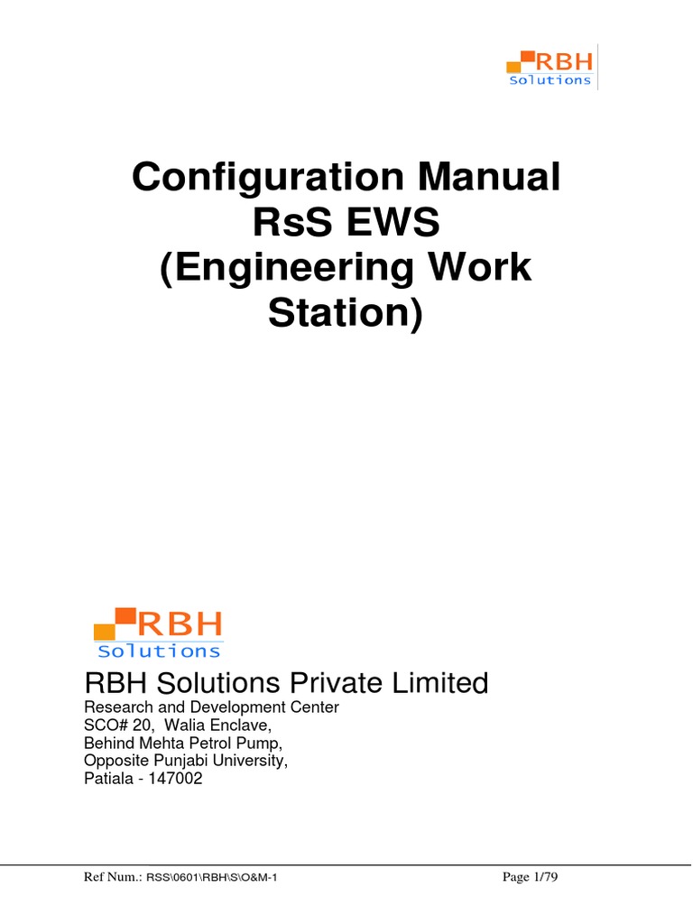 Configuration Manual Rss Ews (Engineering Work Station) : RBH Solutions ...