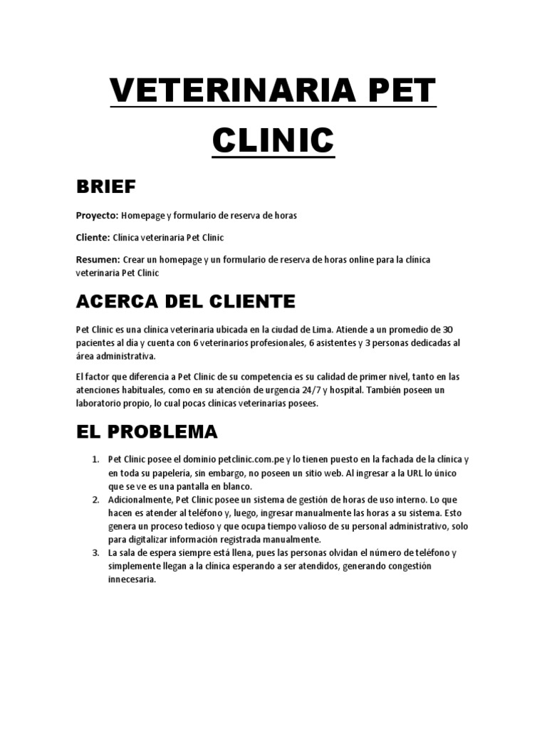 Proyecto-Veterinaria Pet Clinic | PDF | Hospital | Informática