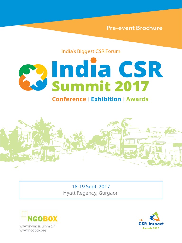 India CSR Summit & Exhibition 2017-PreEvent Brochure | PDF | Corporate ...