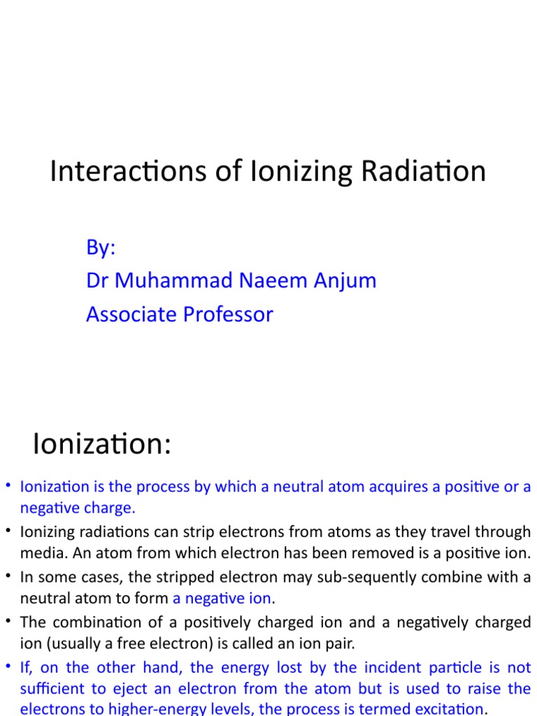 Interactions of Ionizing Radiations | PDF | Neutron | Ionizing Radiation Interactions of Ionizing Radiations | PDF | Neutron | Ionizing Radiation