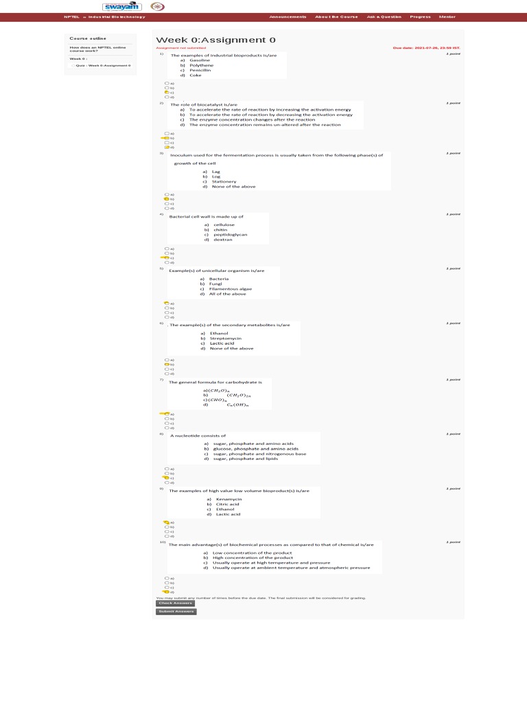 Industrial Biotechnology - Unit 2 - Week 0 | PDF | Leisure