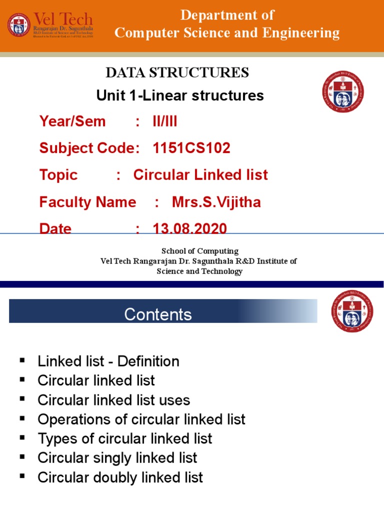 Circular Linked List | PDF | Pointer (Computer Programming) | Computer Programming