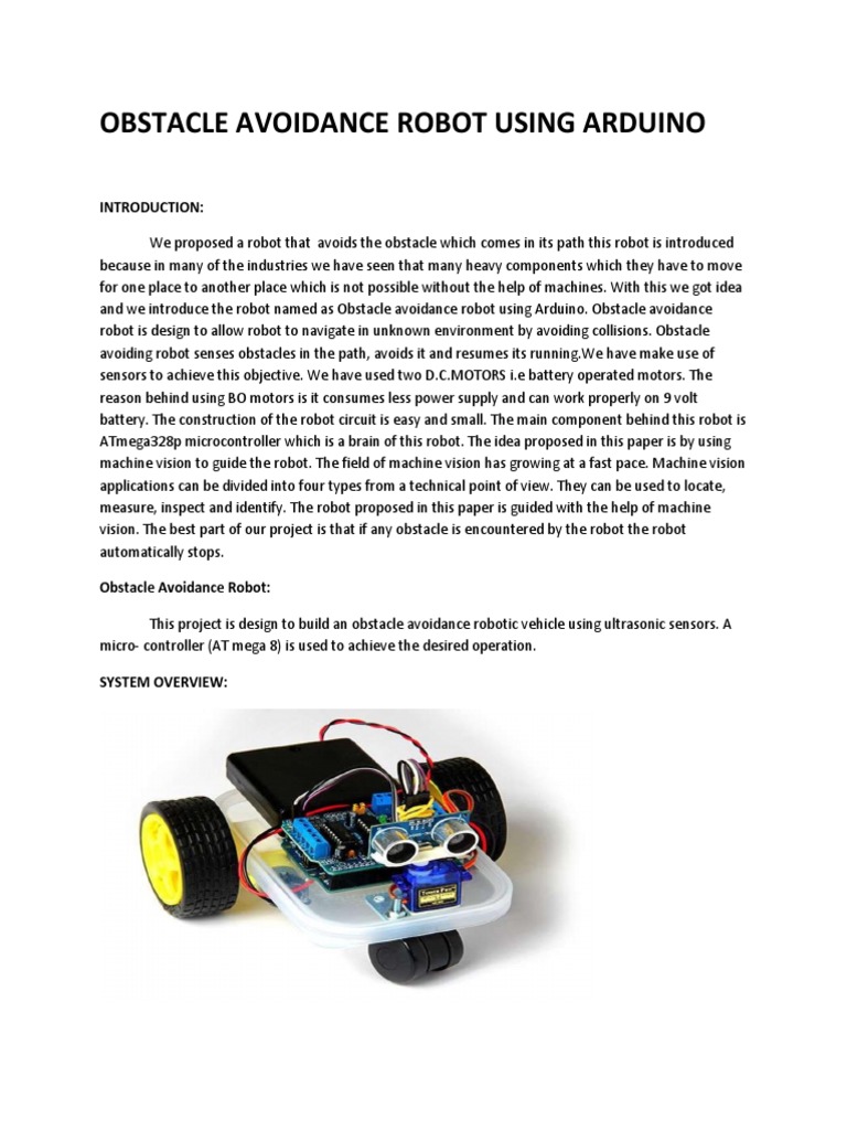 Obstacle Avoidance Robot Using Arduino | Download Free PDF | Arduino | Robot
