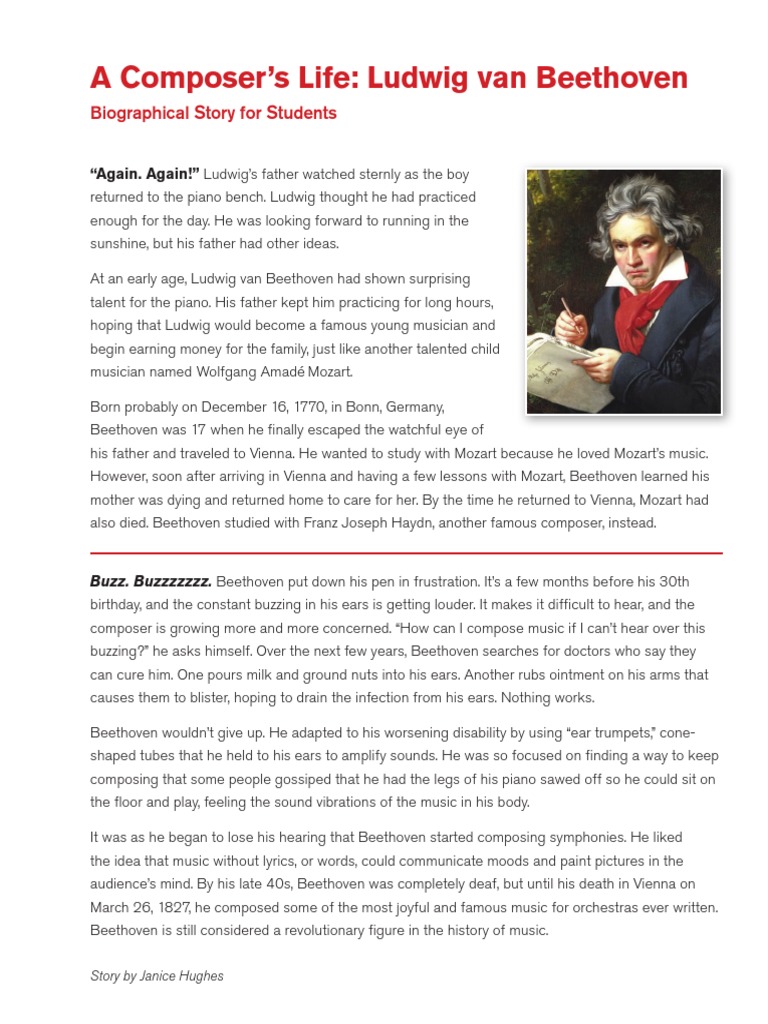 05 A Composer's Life Handout | PDF | Ludwig Van Beethoven | Wolfgang ...
