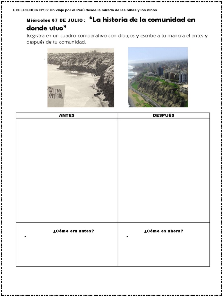 FICHA DE APLICACIÓN - La Historia de Mi Comunidad El Lugar Donde Vivo | PDF