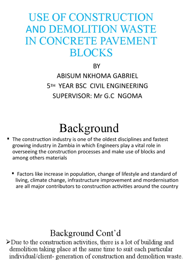 Use of Construction and Demolition Waste in Concrete | PDF ...
