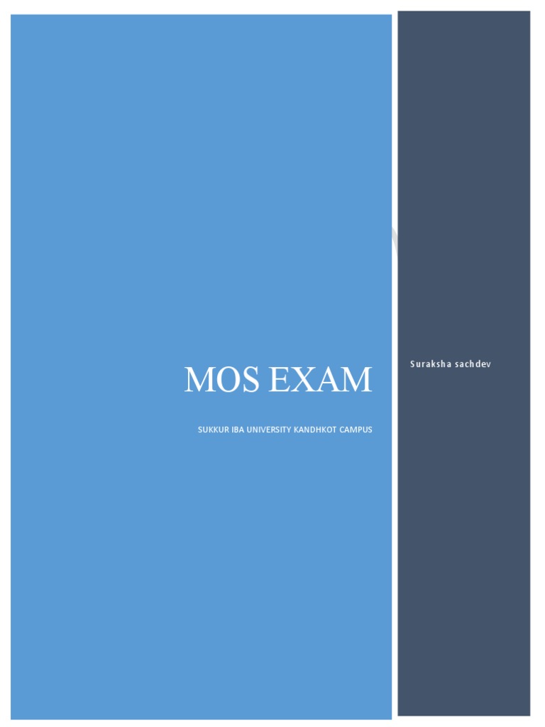 Mos Exam: Sukkur Iba University Kandhkot Campus | PDF | Software ...