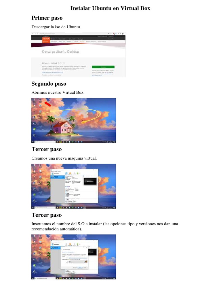 Instalar Ubuntu en VirtualBox: Guía Paso a Paso | PDF