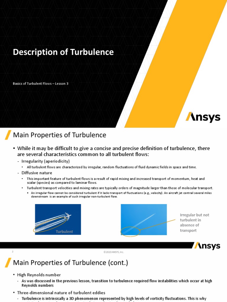Description of Turbulence: Basics of Turbulent Flows - Lesson 3 | PDF ...