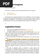 Non-Legislative Powers of Congress | PDF