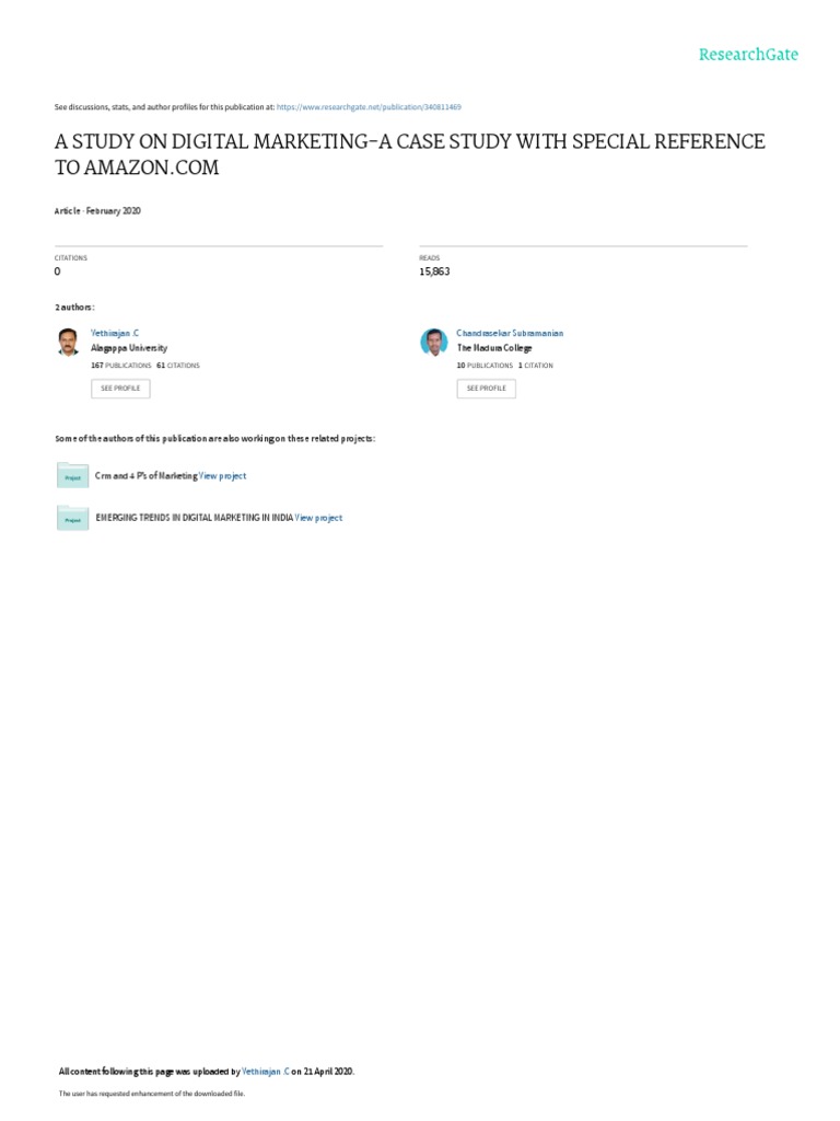 A Study On Digital Marketing-A Case Study With Special Reference | PDF ...