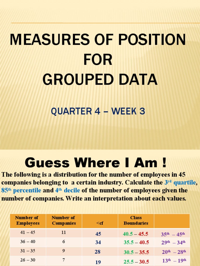 G10 - Q4 - Week 3 - Measures of Position For Grouped Data | PDF ...