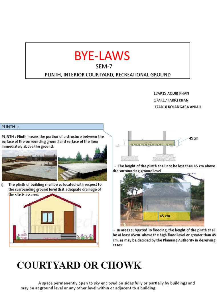 Plinth, Interior Courtyard, and Recreational Ground Requirements: A ...