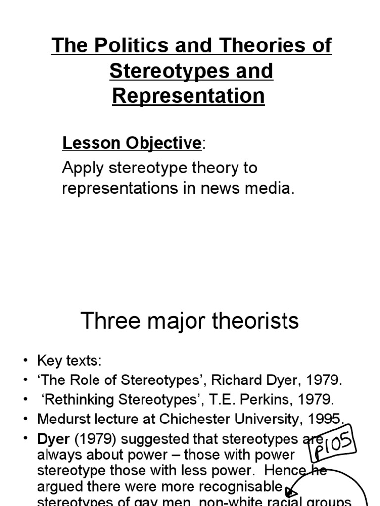 Representation - Stereotype Theory | PDF | Mass Media | Stereotypes