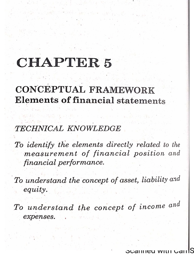 Chapter 5 - CONCEPTUAL FRAMEWORK (Elements of FS) | PDF