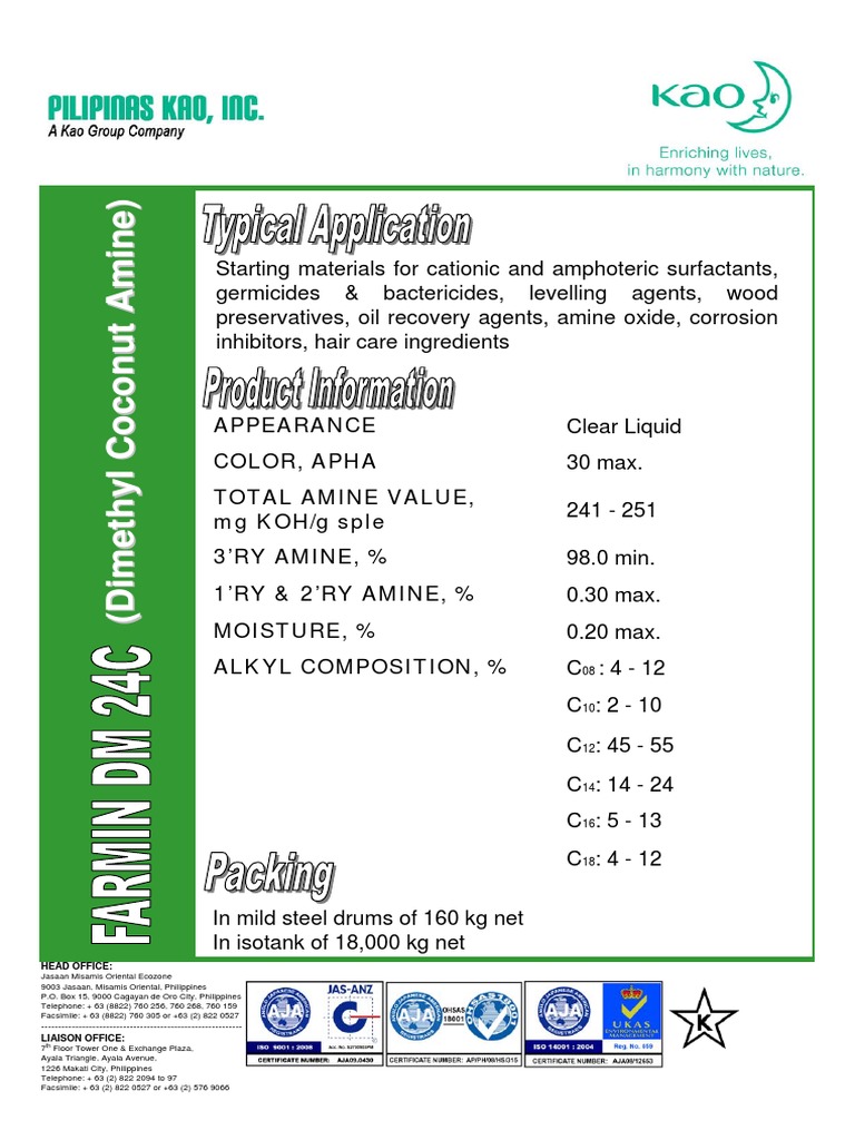 Coco Dimethyl Amine (Farmin DM24C) | PDF