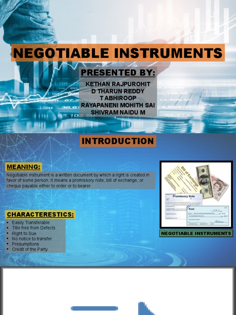 Negotiable Intruments | PDF | Negotiable Instrument | Cheque