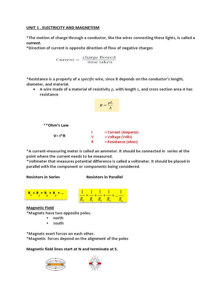 Electricity and Magnetism Basics | PDF | Series And Parallel Circuits ...