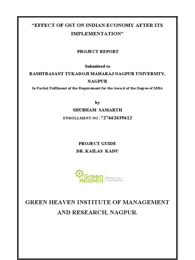 Shubham Project Report | PDF | Value Added Tax | Taxes