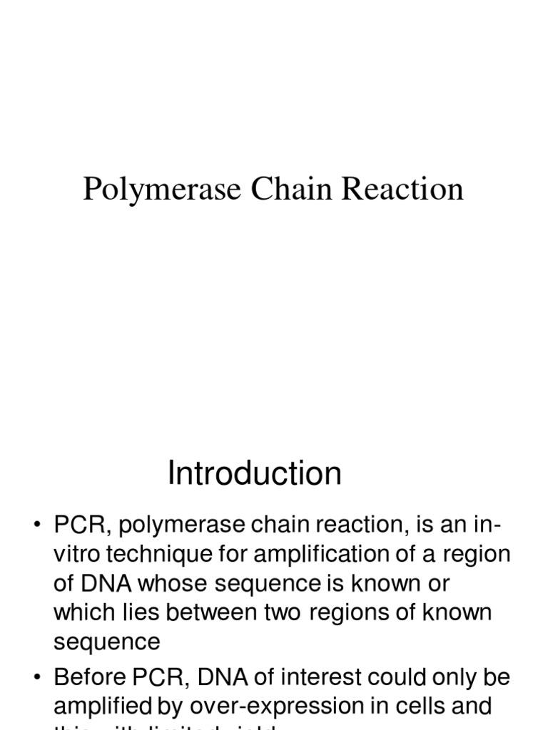 Polymerase Chain Reaction | PDF | Complementary Dna | Polymerase Chain ...