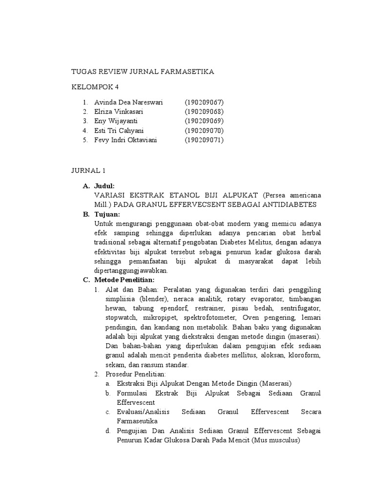 Tugas Review Jurnal Farmasetika | PDF