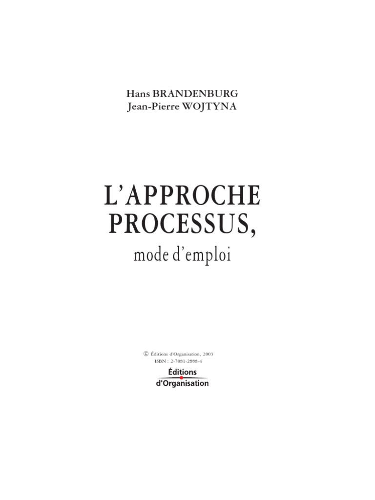 Méthodologie Approche Processus Identification Processus Realisation ...