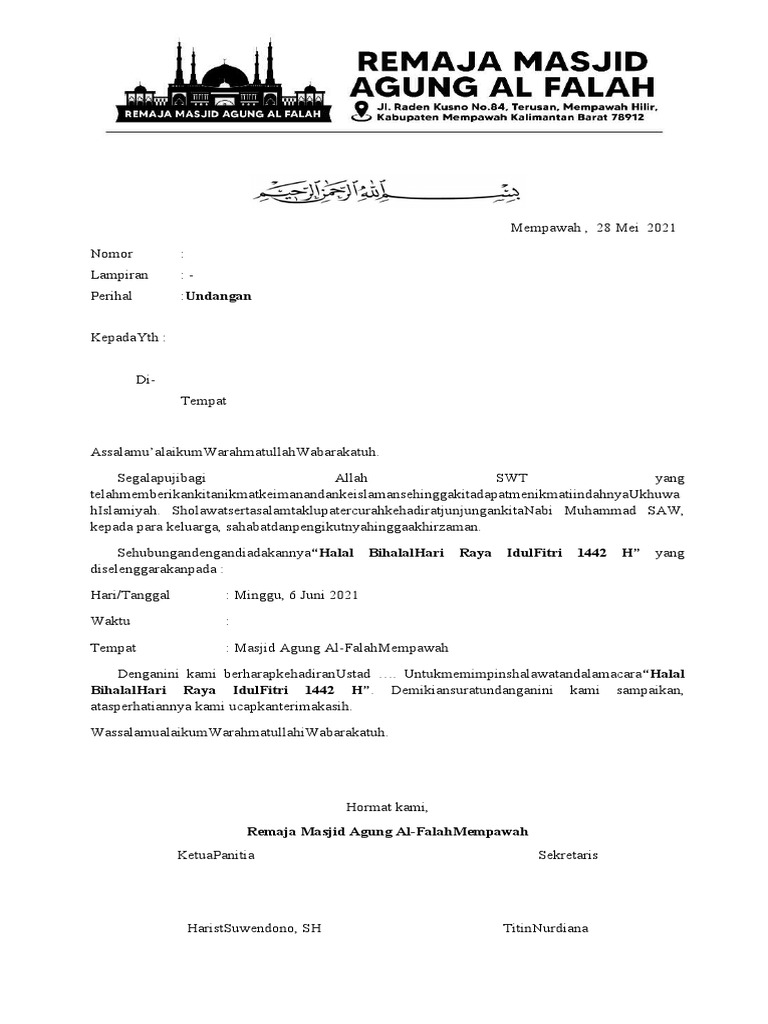 Format Undangan Dan Permohonan | PDF | Agama & Spiritualitas