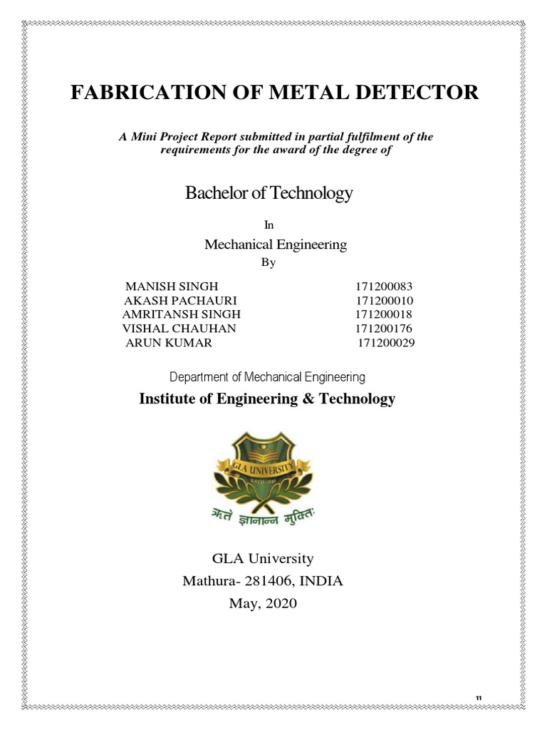 Mini Project, Fabrication of Metal Detector | PDF | Bipolar Junction ...