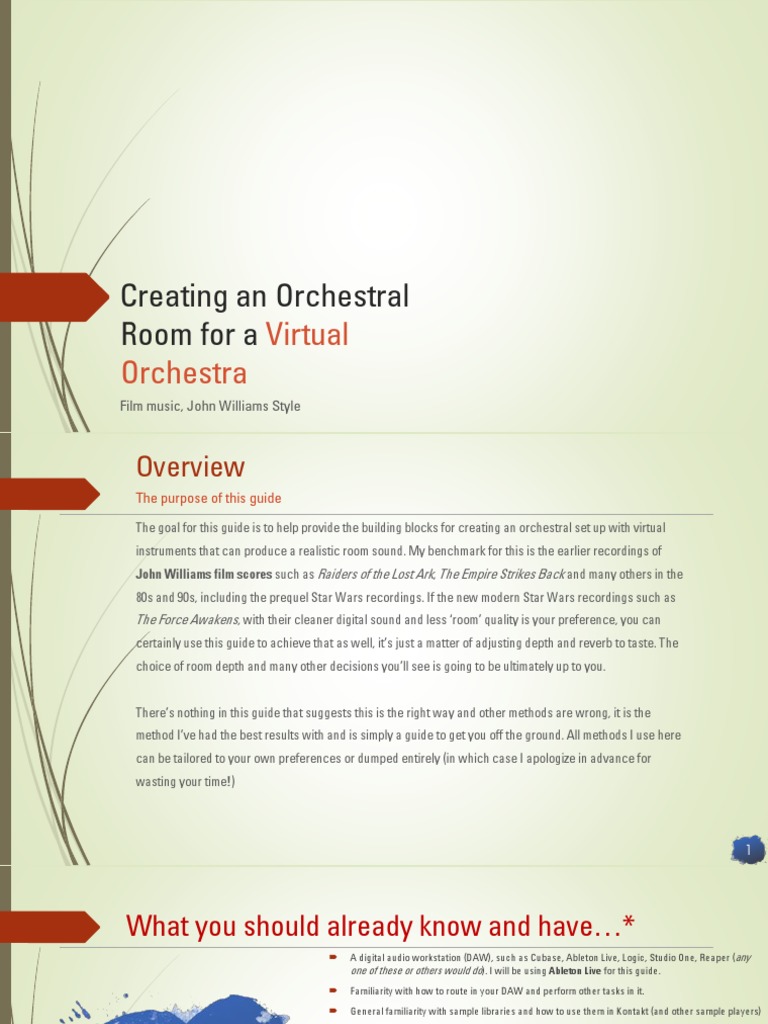 Creating An Orchestral Room - Part - 1 | PDF | Musical Instruments ...