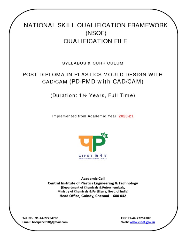 National Skill Qualification Framework (NSQF) Qualification File | PDF ...