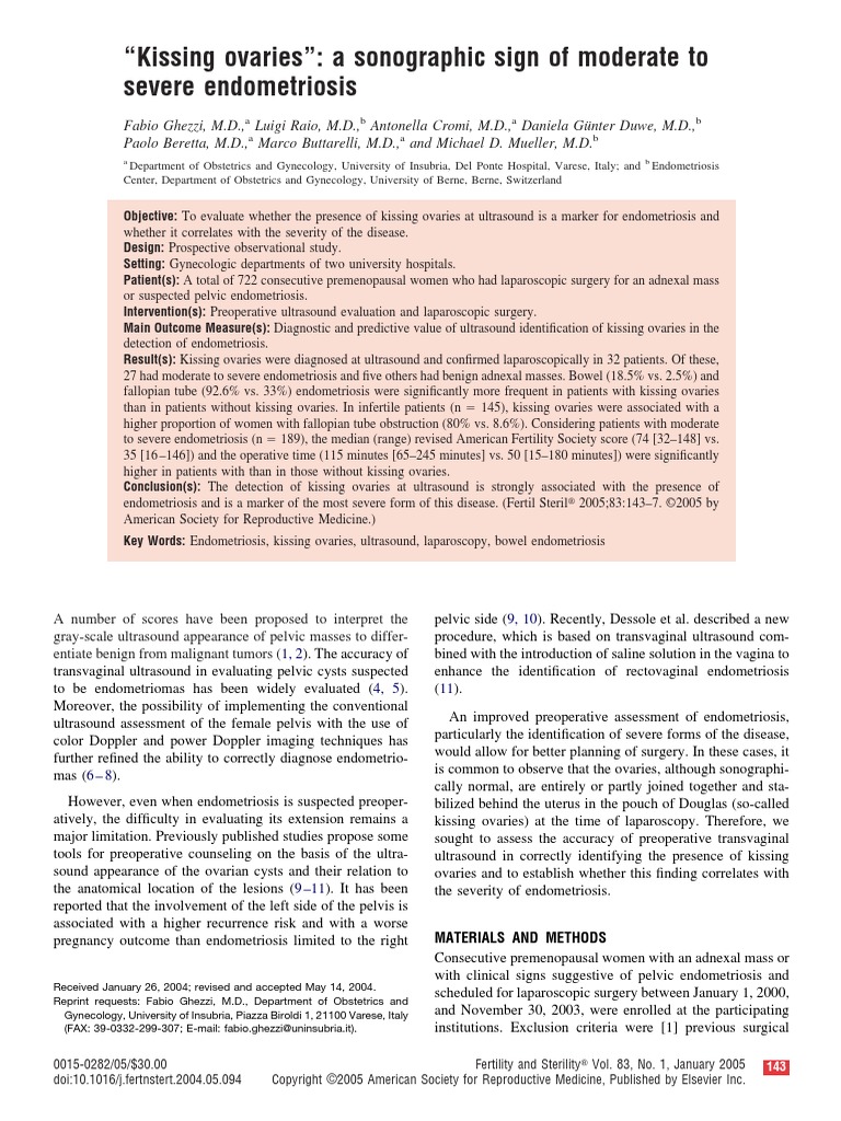 A Sonographic Sign of Moderate To | PDF | Ovarian Cancer | Medical ...