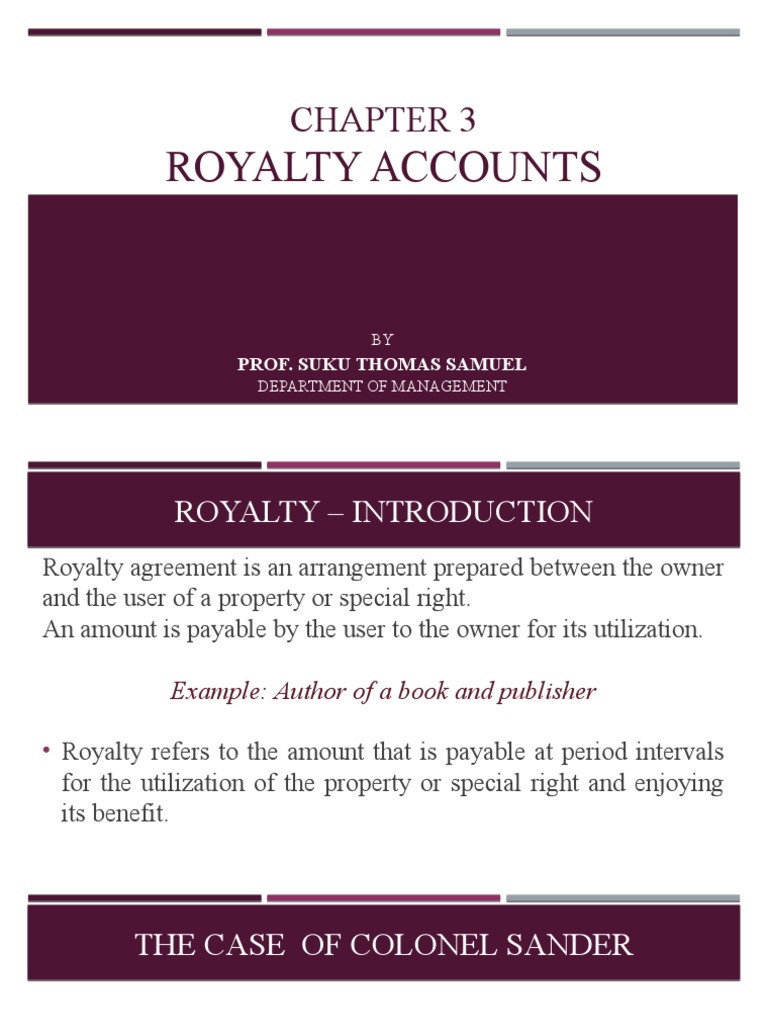 Royalty Accounts Overview and Format | PDF