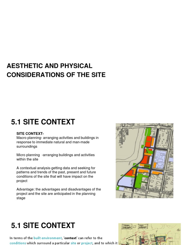Aesthetics and Physical Consideration of The Site | PDF | Senses | Space