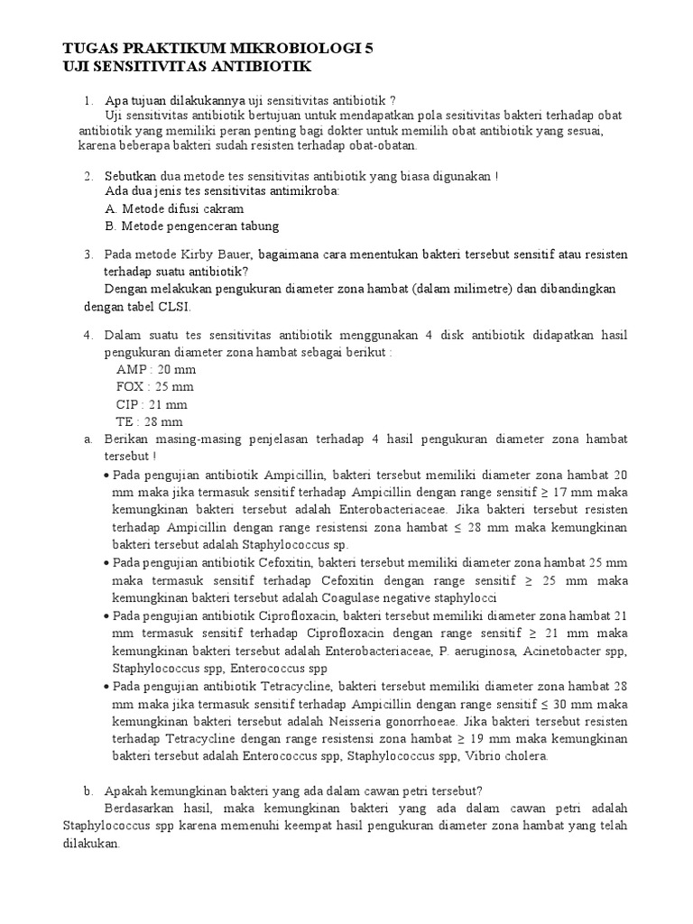 Tugas Praktikum Mikrobiologi 5 | PDF