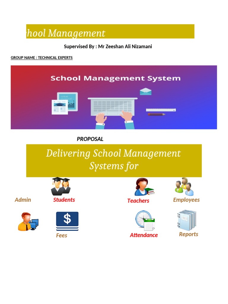 School Management: Supervised By: MR Zeeshan Ali Nizamani | PDF ...