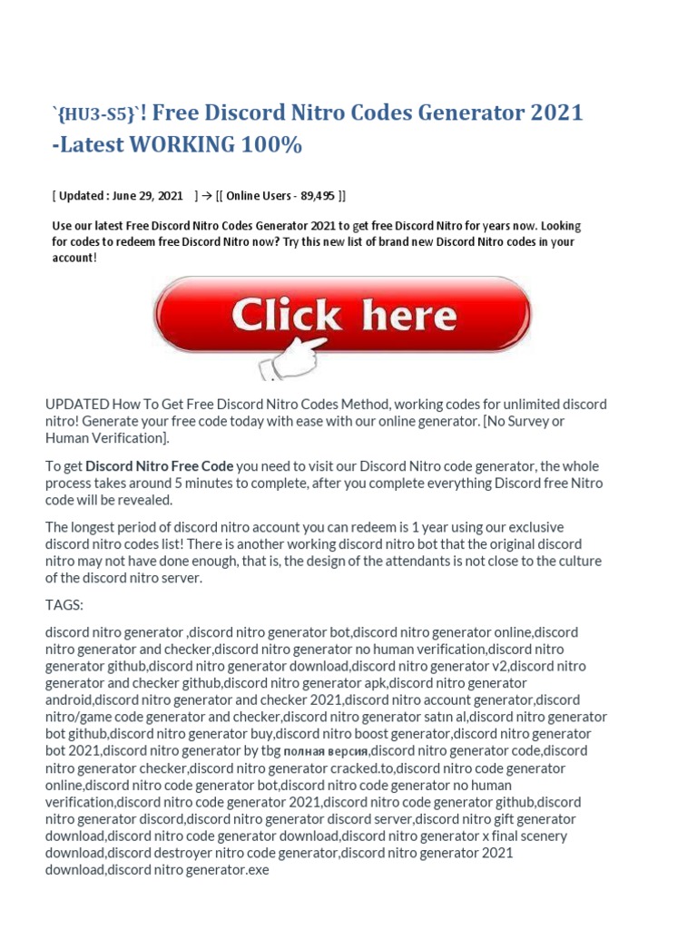 Free Discord Nitro Codes Generator AK 55 | PDF | Social Software | Websites