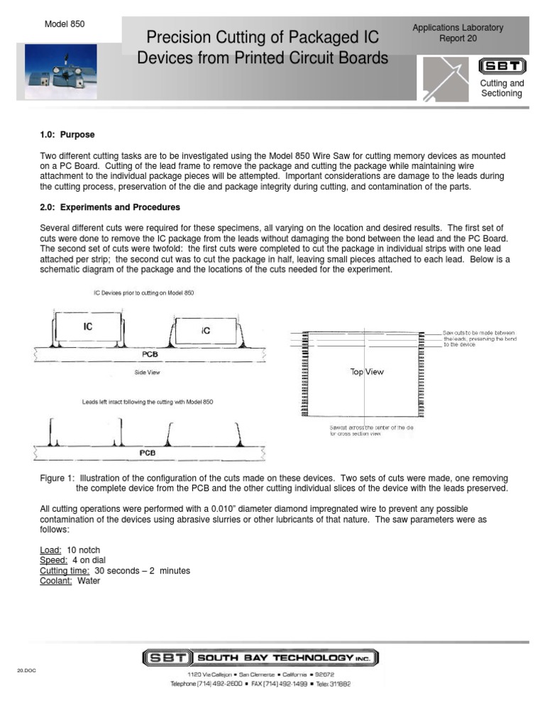 20 Precision Cutting of Packaged IC Devices From Printed Circuit Boards ...