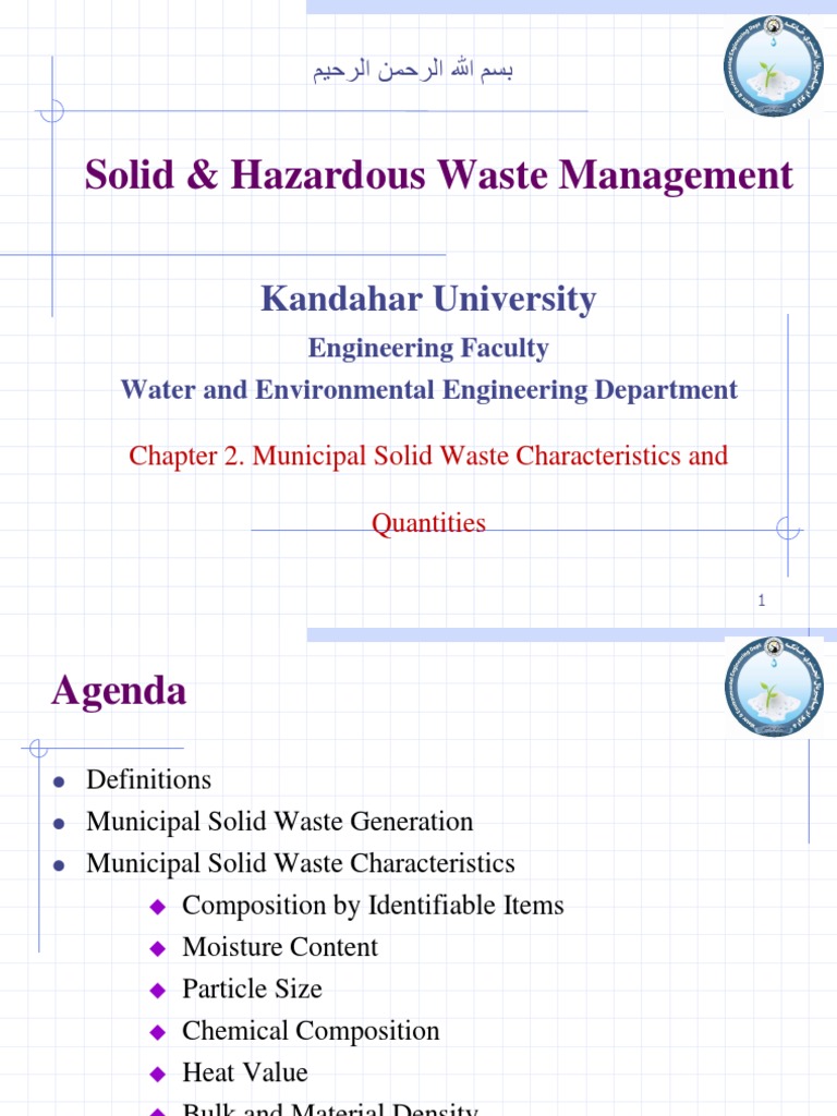 Solid & HWM Lecture No # 2 | PDF | Municipal Solid Waste | Recycling