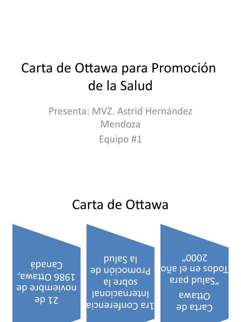 Carta de Ottawa para Promoción de La Salud | PDF | Promoción de la ...